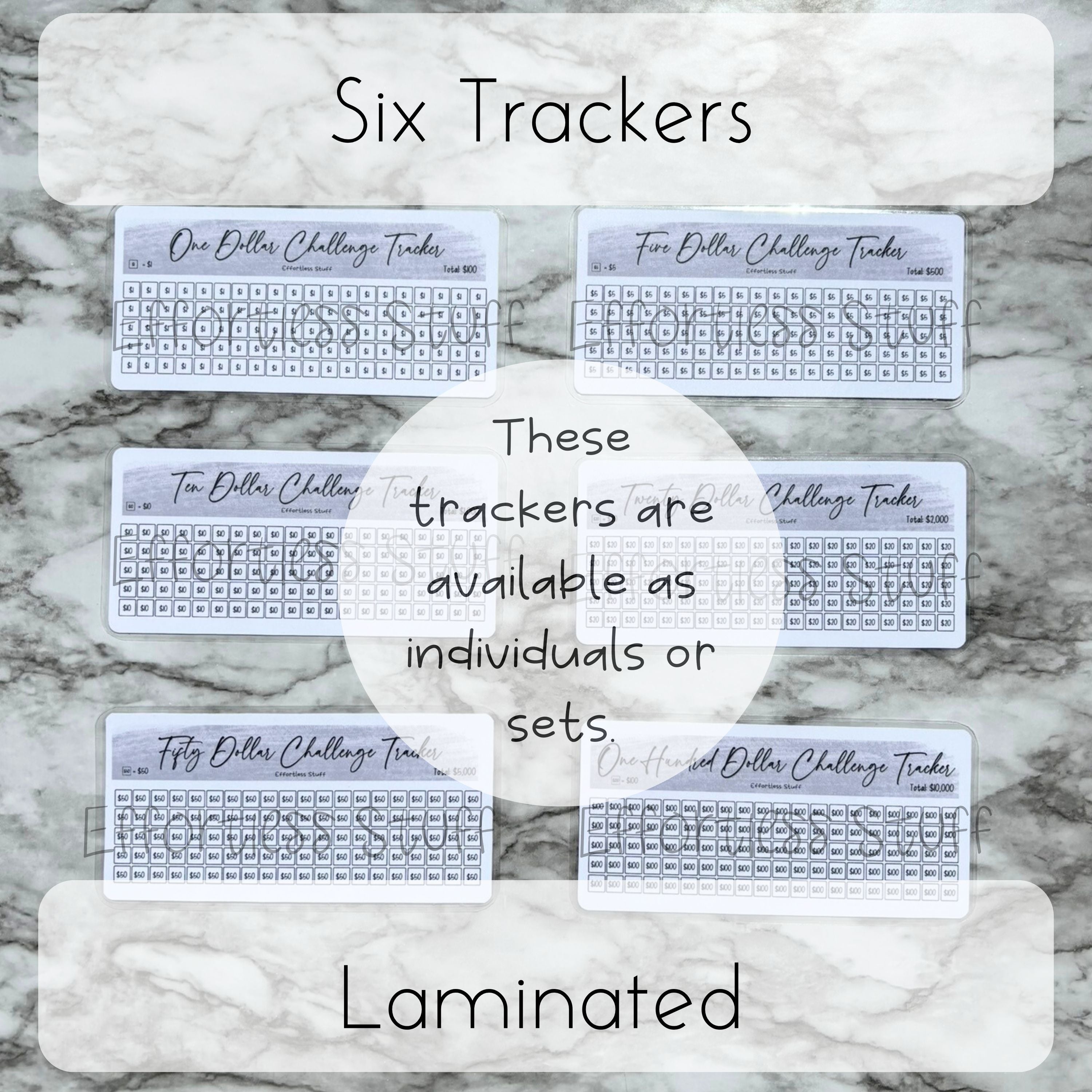 Gray Color Savings Challenge Number Design Tracker | Laminated Tracker ...