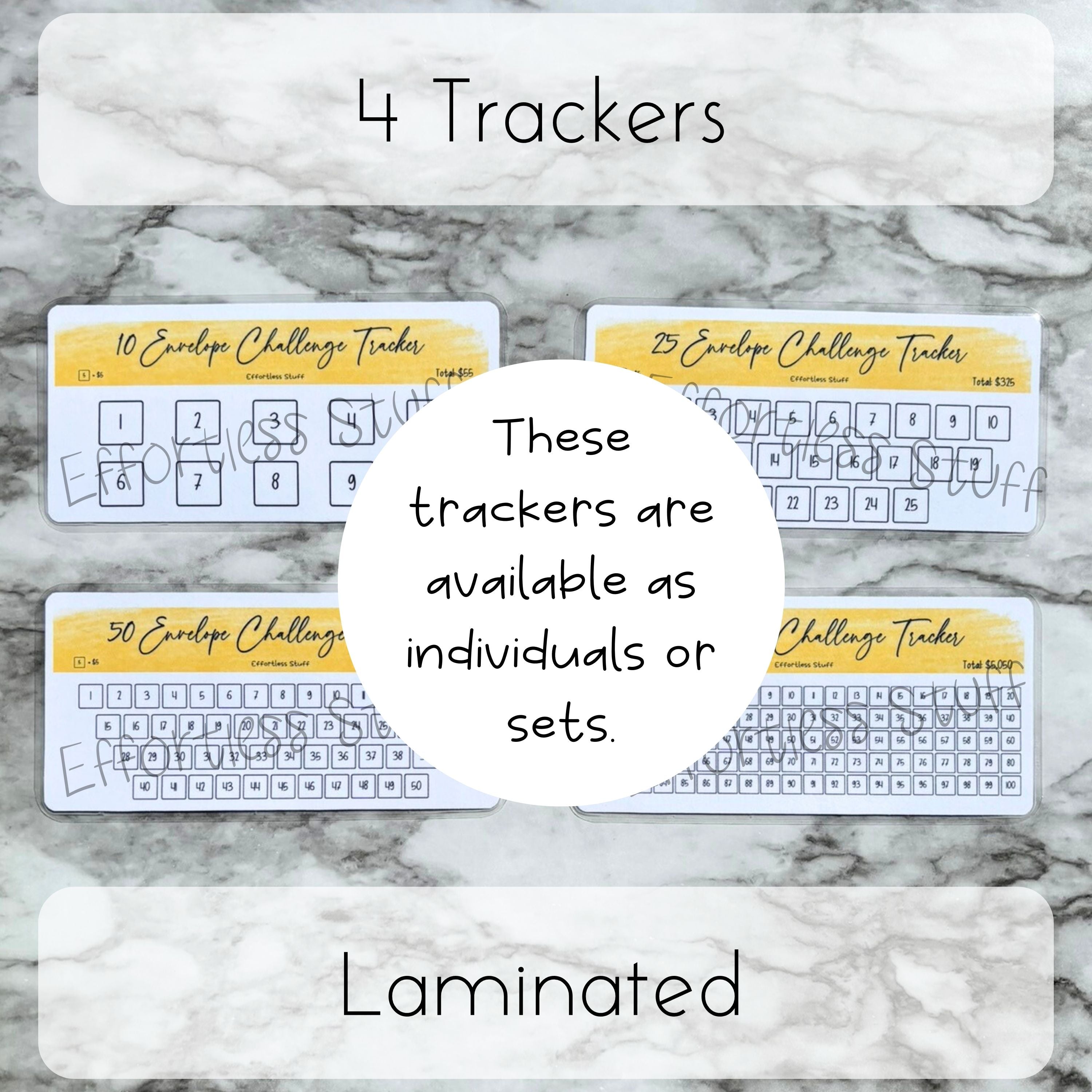 Yellow Color Envelope Challenge Tracker Inserts | Laminated Trackers ...